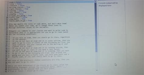 Solved Console Output Will Be Displayed Here 1 Exam False Chegg