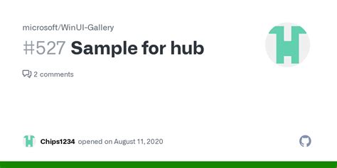 sample for hub · issue 527 · microsoft winui gallery · github