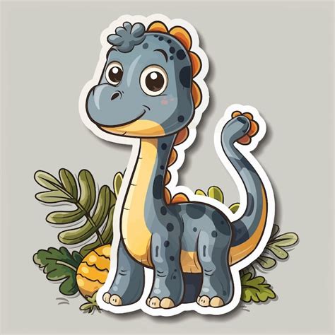 Вектор динозавра милый Премиум Ai сгенерированный вектор