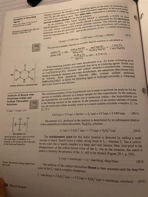 Experiment 29 Bleach Analysis Bleach Is Used For