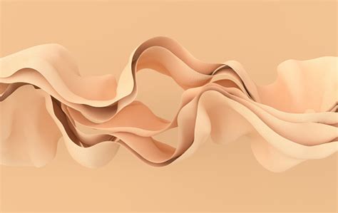 베이지색 종이 또는 면직물 3d 렌더링 배경에는 파도와 곡선이 있습니다 동적 벽지 0명에 대한 스톡 사진 및 기타 이미지 0명 가리기 개념 Istock