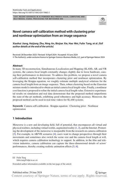 Novel Camera Self Calibration Method With Clustering Prior And