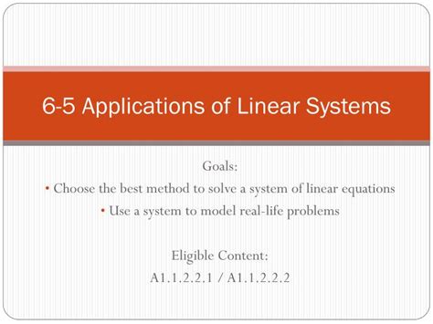 PPT Applications Of Linear Systems PowerPoint Presentation Free Download ID