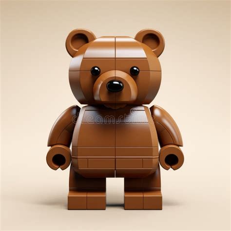 Minimalistic Lego Bear With Photorealistic Details And Glossy Finish