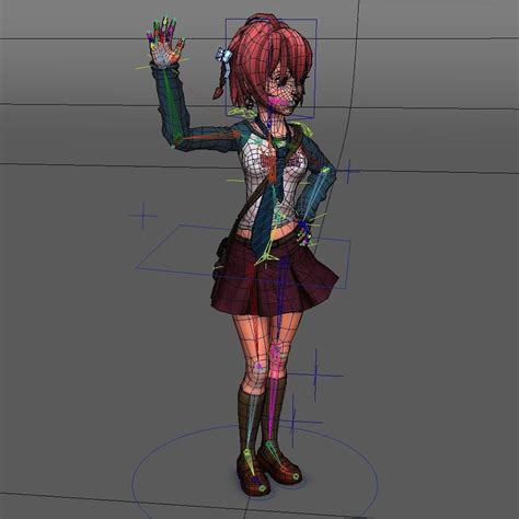 Anime Girl 3d Model Rigged Dkpsawe