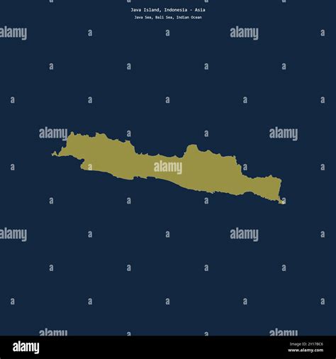Shape Of Java Island In The Java Sea Belonging To Indonesia Stock