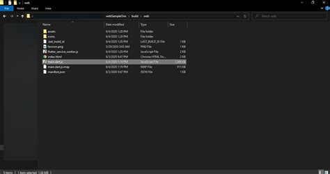 Flutter Web App Built Successfully But Is Not Displayed In The Browser