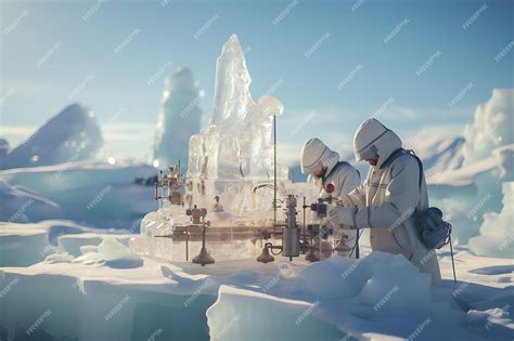 Premium Photo Team Of Scientists Working On The Extraction Of Oil In The Arctic