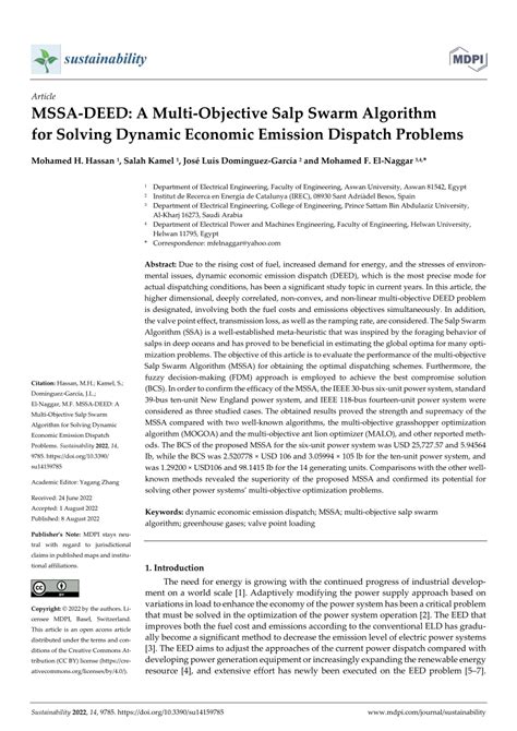 Pdf Mssa Deed A Multi Objective Salp Swarm Algorithm For Solving