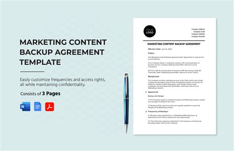 Marketing Content Backup Agreement Template In Word PDF Google Docs Download Template Net