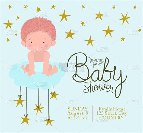 可爱的 请柬 卡通 婴儿 庆生会 矢量 式样 传统 贺卡 儿童