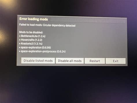 Getting This Weird Error After Updating These Mods Any Ideas Rfactorio
