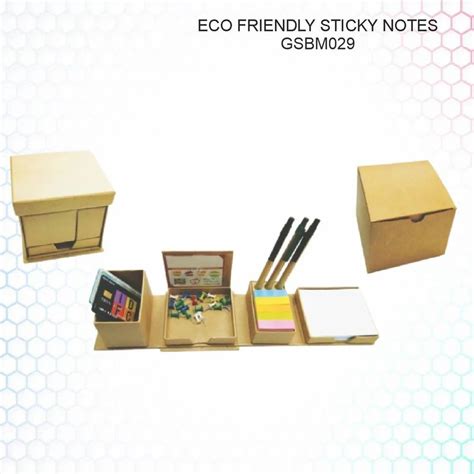 Eco Friendly Foldable Square Cube Box With Pen Holder Sticky Note At