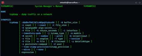 tcpdump useful commands learnoffsec linux 101