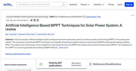 Artificial Intelligence Based Mppt Techniques For Solar Power System A