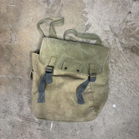 Vintage 90s Military Messenger Canvas Bag Length Depop