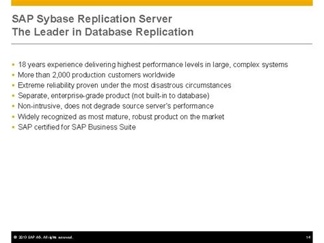 SAP Sybase Replication Server For High Availability Disaster