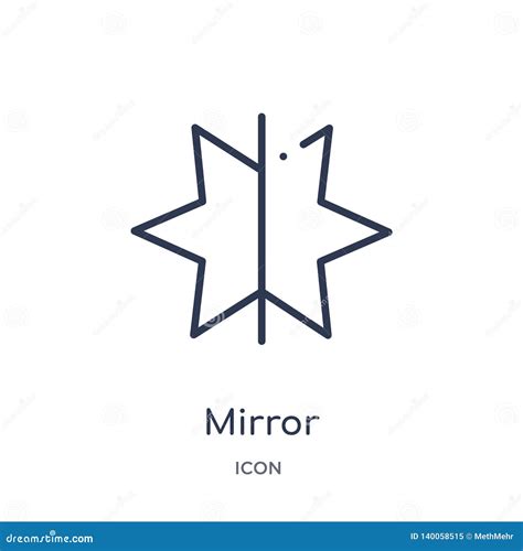 Linear Mirror Horizontally Icon From Geometric Figure Outline Collection Thin Line Mirror