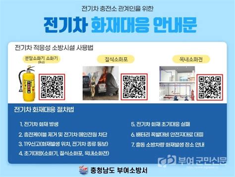 부여소방서 전기차 충전소 소방시설 설치 및 화재대응 요령 안내 부여군민신문
