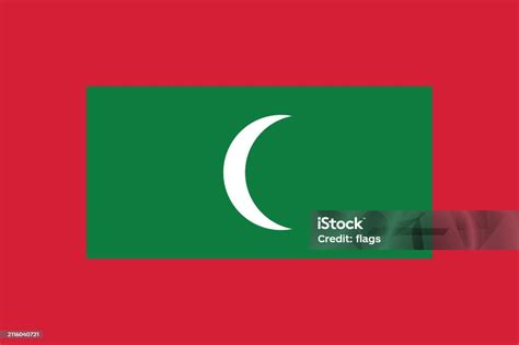 몰디브 국기입니다 플래그 아이콘입니다 표준 색상 표준 크기 직사각형 플래그입니다 컴퓨터 일러스트레이션 디지털 일러스트레이션 벡터 일러스트 레이 션입니다 0명에 대한 스톡