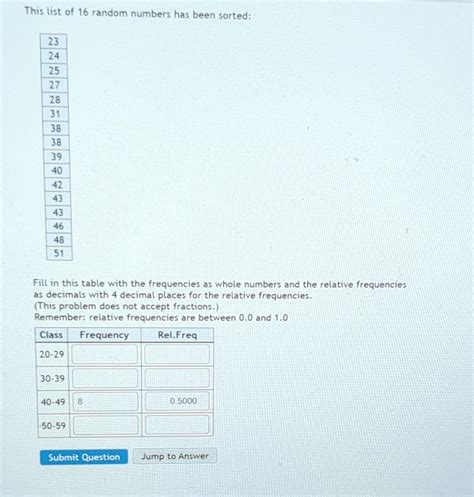 This List Of 16 Random Numbers Has Been Sorted