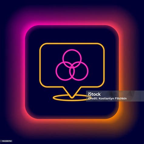 빛나는 네온 라인 Rgb와 Cmyk 색상 혼합 아이콘은 검은 색 배경에 격리 다채로운 개요 개념 벡터 0명에 대한 스톡 벡터 아트 및 기타 이미지 Istock