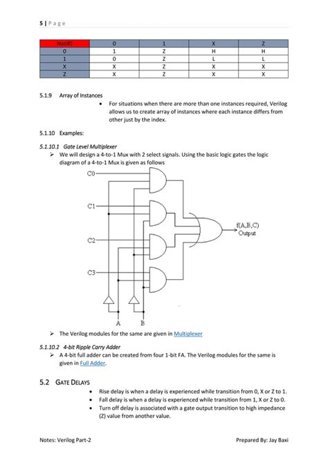 Notes Verilog Part 2 Modules And Ports Structural Modeling Gate Level Modeling Pdf