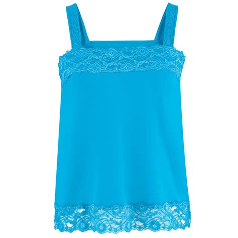 Lace Trim Camisole Tank Top With Square Neckline Collections Etc
