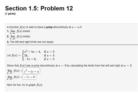 solved section 1 5 problem 12 1 point a function f x is