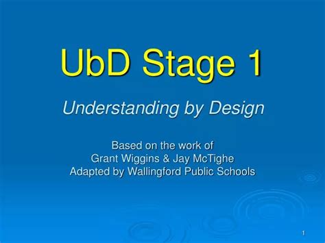 Ppt Ubd Stage 1 Understanding By Design Based On The Work Of Grant Wiggins And Jay Mctighe