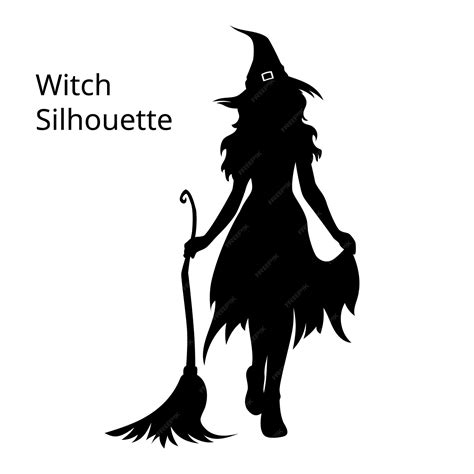 Premium Vector Silhouette Of Halloween Beautiful Sexy Witch With