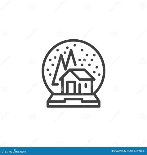 Snow Globe Line Icon Stock Illustration Illustration Of Perfect 353279513