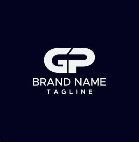 Gp 로고 및 아이콘 템플릿 디자인 프리미엄 벡터