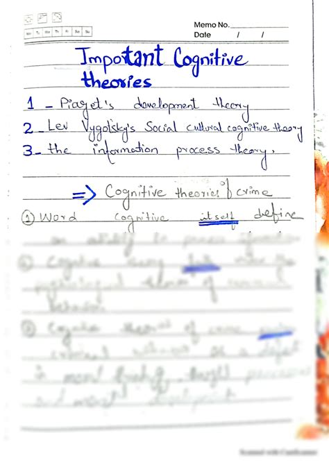 Solution Cognitive Theory Illustration Explanation Examples Important Cognitive Theories