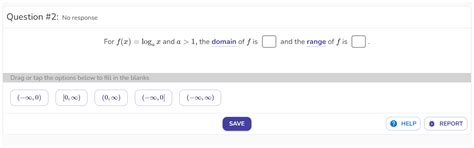 solved question 2 no responsefor f x logax ﻿and a 1 ﻿the