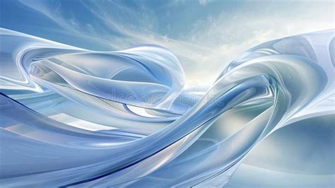 Holo Abstract 3d Shapes Abstract Flowing Blue And White Curves Creating A Smooth Stock
