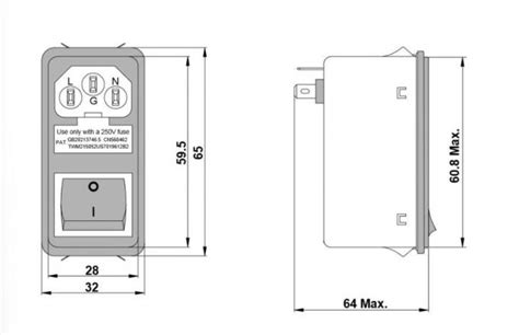 C14 Ac Iec Emi 필터 220v 필터링된 전원 입력 모듈 이중 퓨즈 소켓