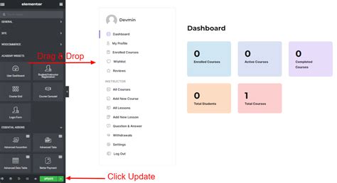Online Course Website Design Using Elementor Academy Lms
