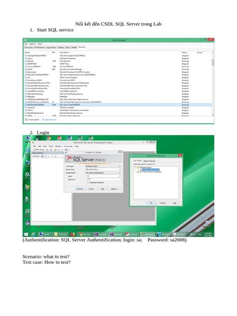 Nối Kết đến Csdl Sql Server Trong Lab Pdf