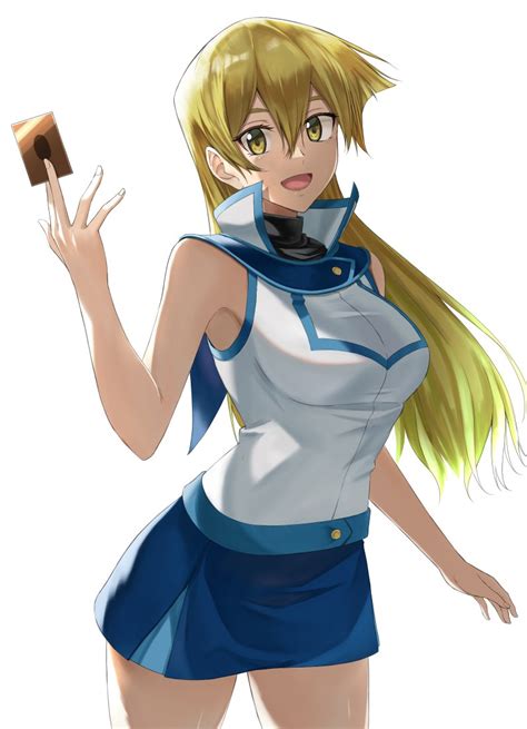 Safebooru 1girl D Bangs Black Vest Blonde Hair Blue Skirt Breasts