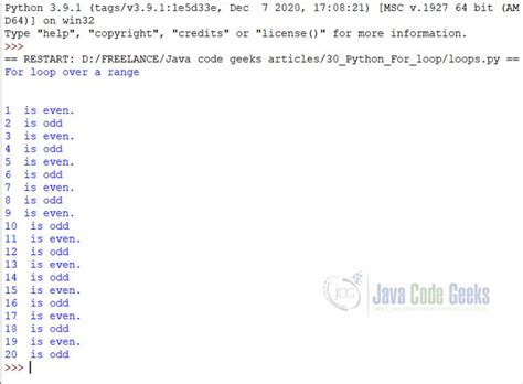 For Loop In Python Java Code Geeks