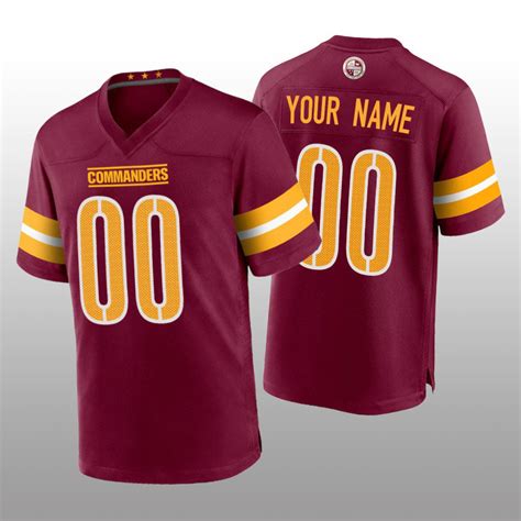 Custom Wcommanders Burgundy Game Jersey Football Stitched Jerseys Puhics