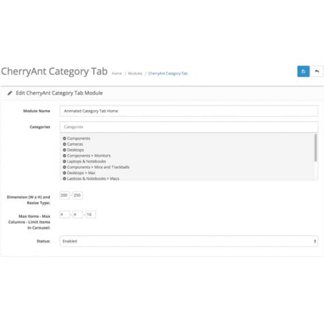 Opencart Animated Category Slidertab