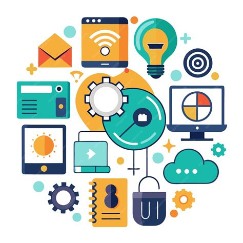 Colorful Ui Design Concept With Icons For Mobile App Web Development And User Interface