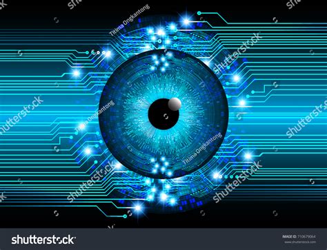 Binary Circuit Future Technologyblue Cyber Security Stock Vector Royalty Free 710679064