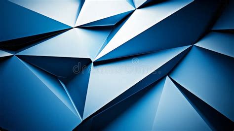 Abstract Blue Geometric Pattern With Sharp Edges And Triangular Shapes Creating A Modern And