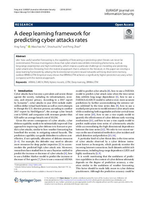Pdf A Deep Learning Framework For Predicting Cyber Attacks Rates