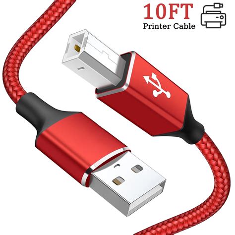 10ft Usb Printer Cable Xuduo Printer Cord Printer And All In One Type Red
