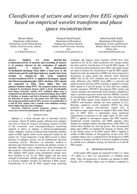 PDF Classification Of Seizure And Seizure Free EEG Signals Based On