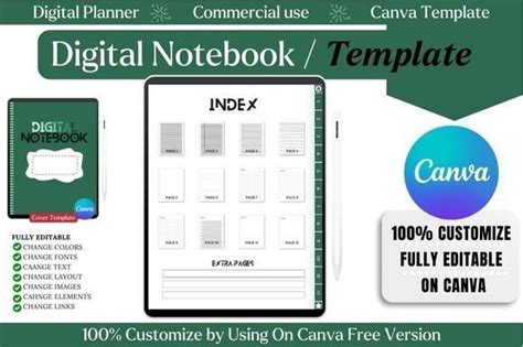 Digital Notebook Template For Editable Graphic By Mixxdigitaldesign · Creative Fabrica